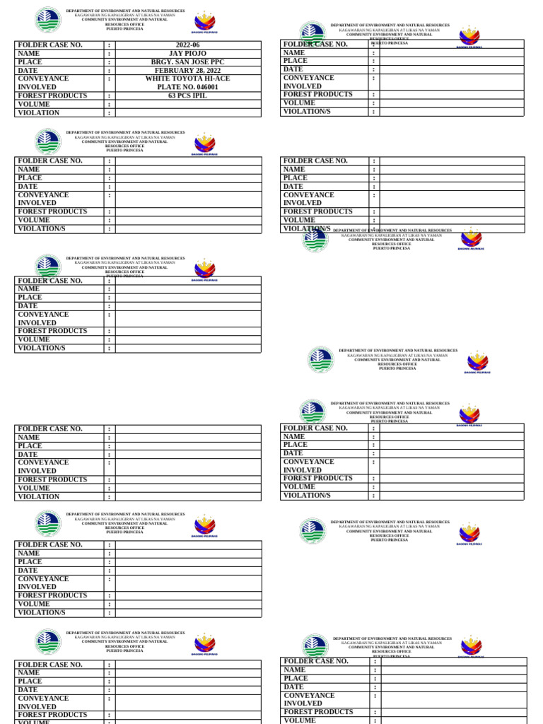 2024-Label of Apprehended Forest Products | PDF | Natural Environment ...