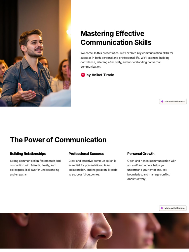 Mastering Effective Communication SK | PDF | Nonverbal Communication ...