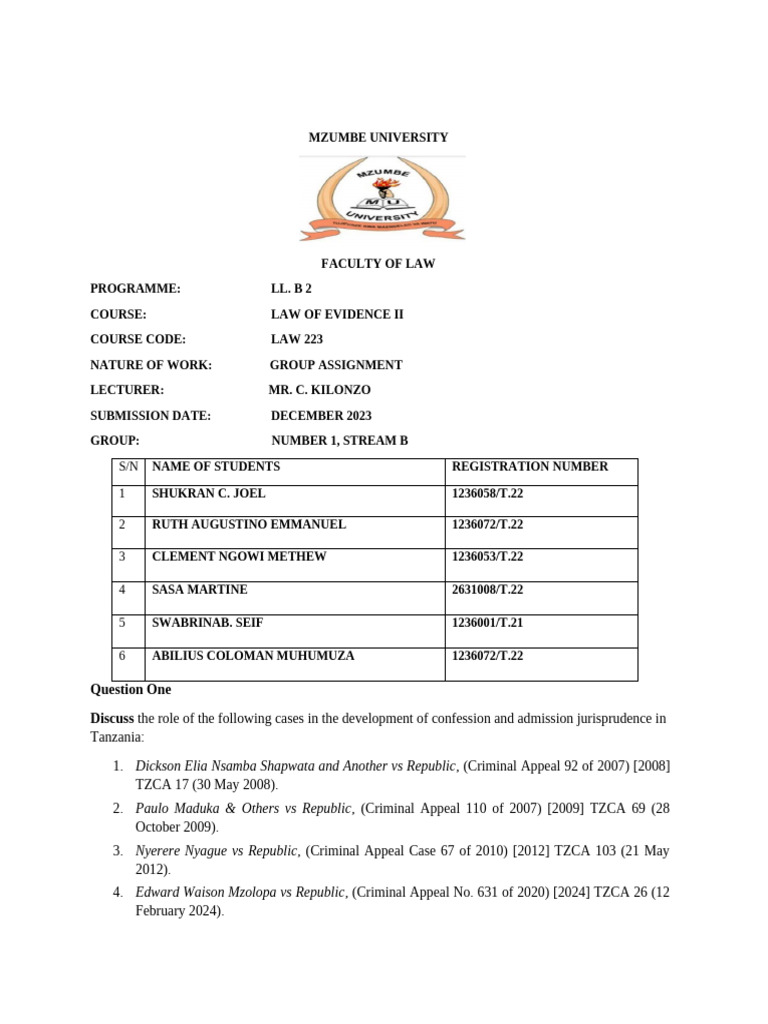 EVIDENCE II GROUP | PDF | Confession (Law) | Arrest
