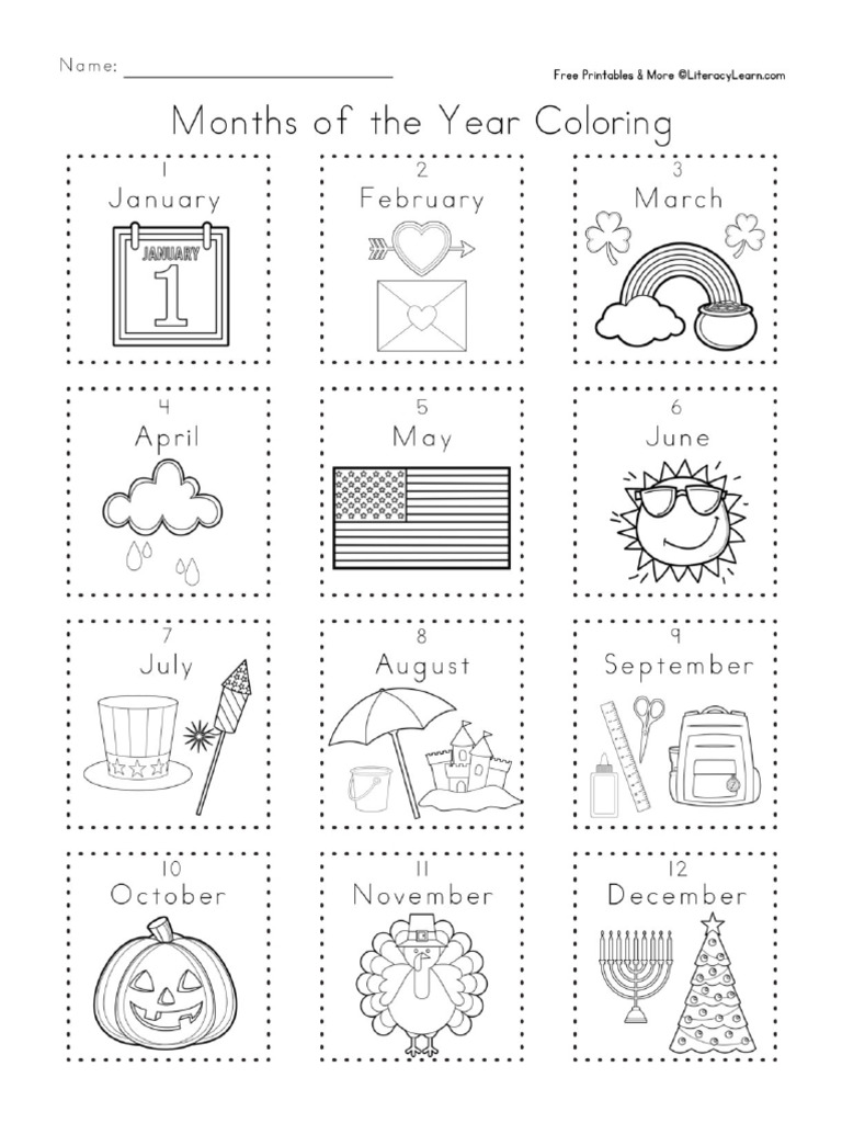 Months of The Year Coloring | PDF