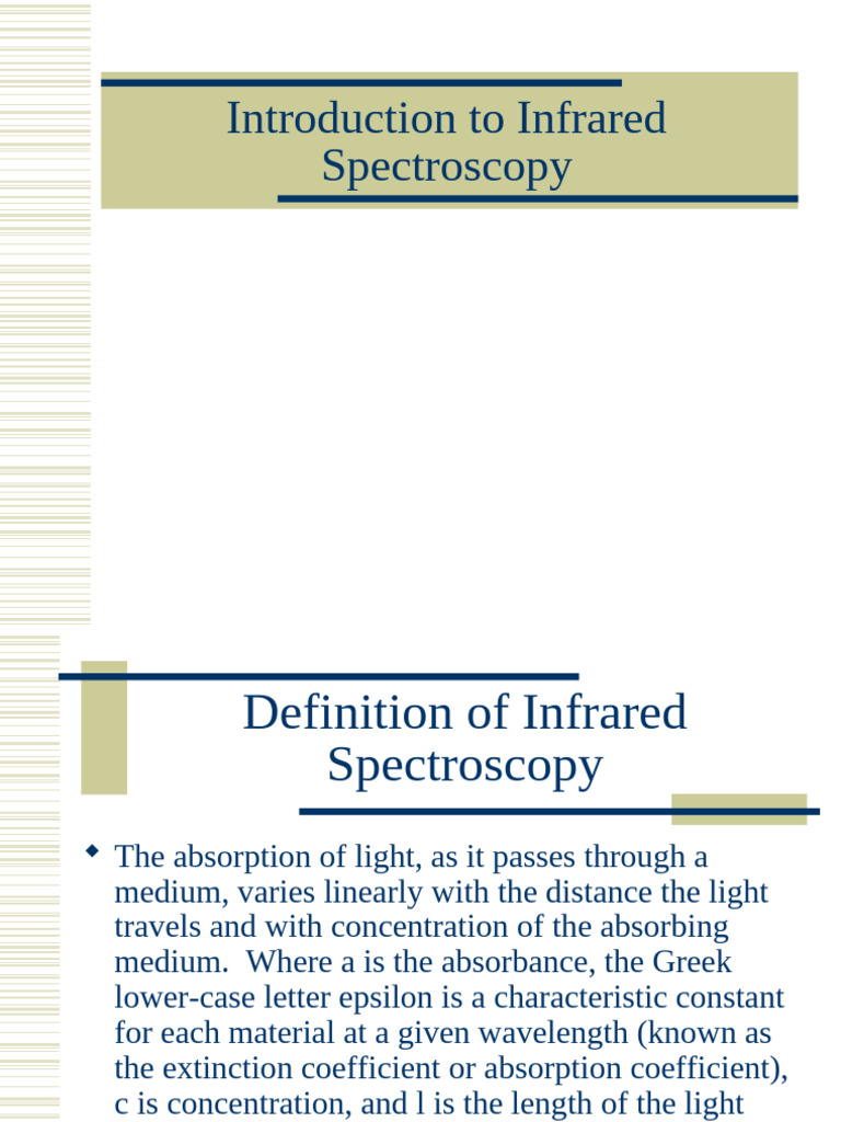 Introduction to Infrared Spectroscopy | PDF | Infrared Spectroscopy ...