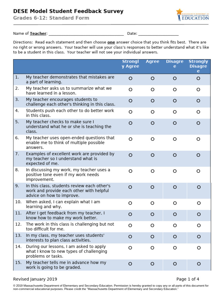 g6-12standard-form | PDF | Teachers | Educational Assessment