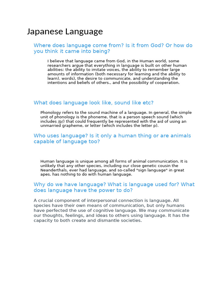 Japanese Language | PDF