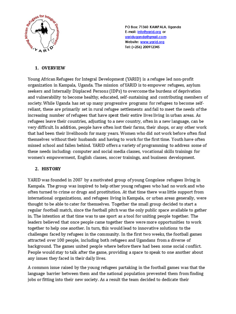 Yarid Overview | PDF | Refugee | Empowerment
