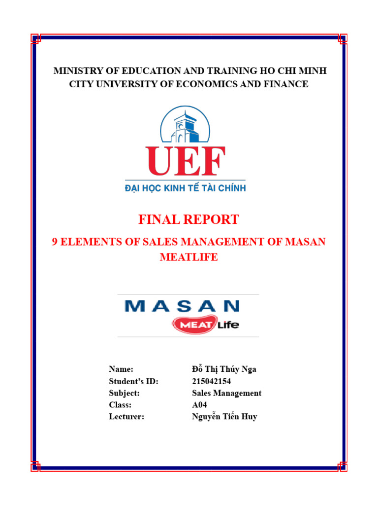 báo cáo môn quản trị bán hàng MASAN | PDF | Supermarket | Meat