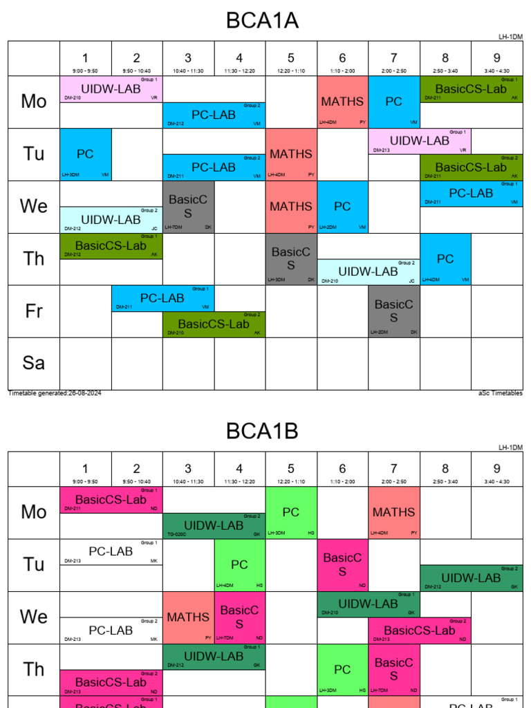 Circular 20240827091906 Classwise Time Table | PDF