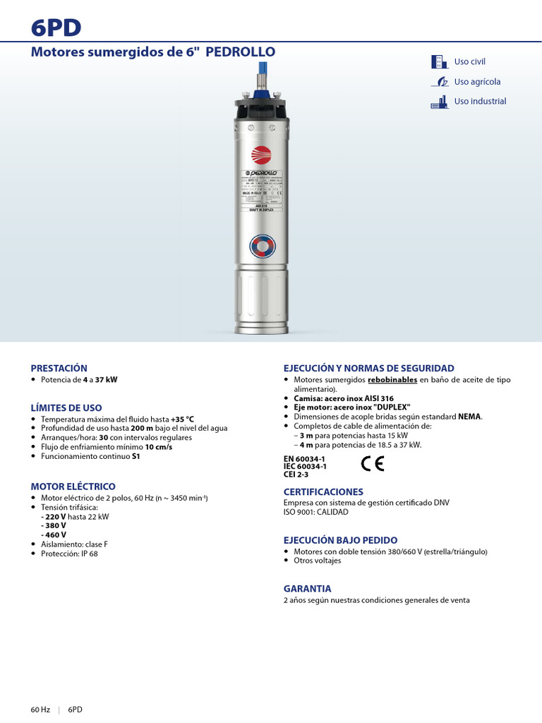 6PD_ES_60Hz | PDF | Ciencia de los Materiales | Ingeniería de Edificación