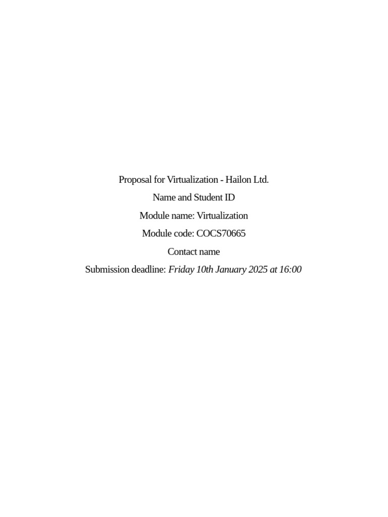 Proposal For Virtualisation | PDF | Virtual Machine | Virtualization