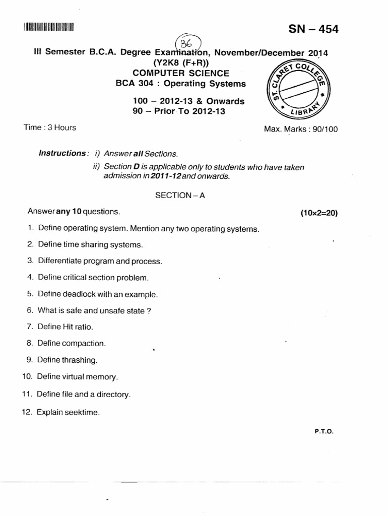 36 Operating Systems 2014 2 | PDF