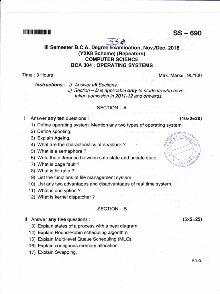 Operating Systems Repeaters | PDF | Scheduling (Computing) | Operating System