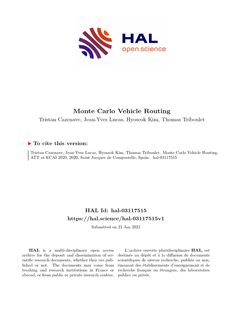 Monte Carlo Vehicle Routing | PDF | Metaheuristic | Genetic Algorithm