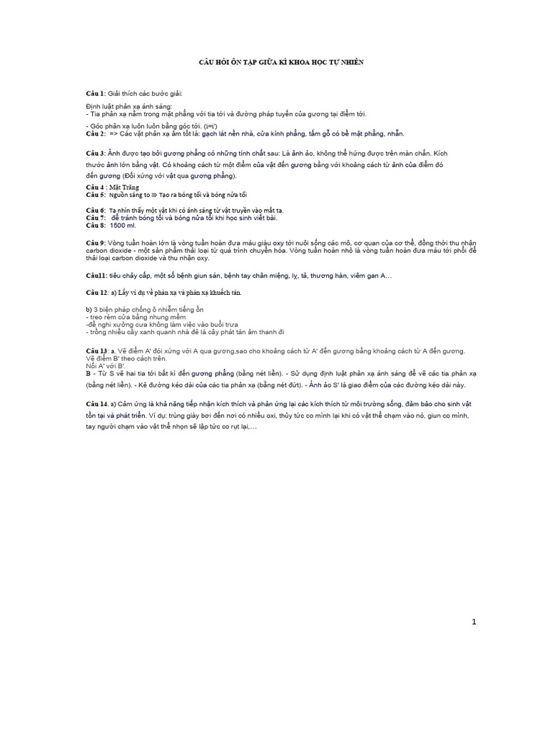 lời giả đè cương khtn | PDF