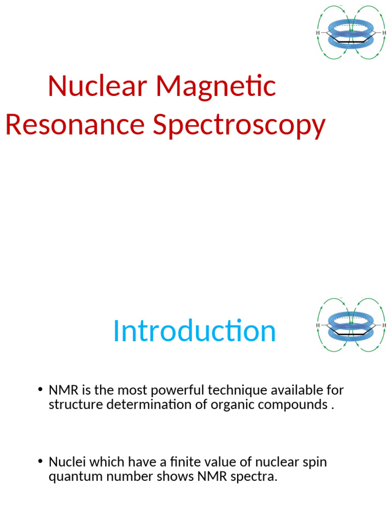 NMR Spectroscopy Basics and Applications | PDF | Nuclear Magnetic ...