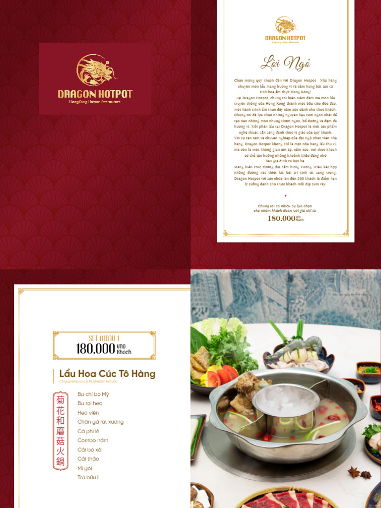 MENU SET DRAGON HOTPOT_180k- 250k- 300k Update 20231027 | PDF