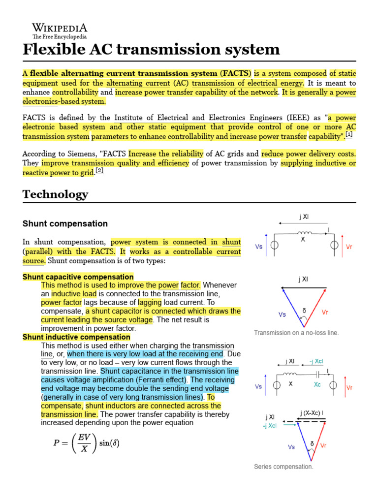 Flexible AC Transmission System - Wikipedia | PDF | Electric Power ...