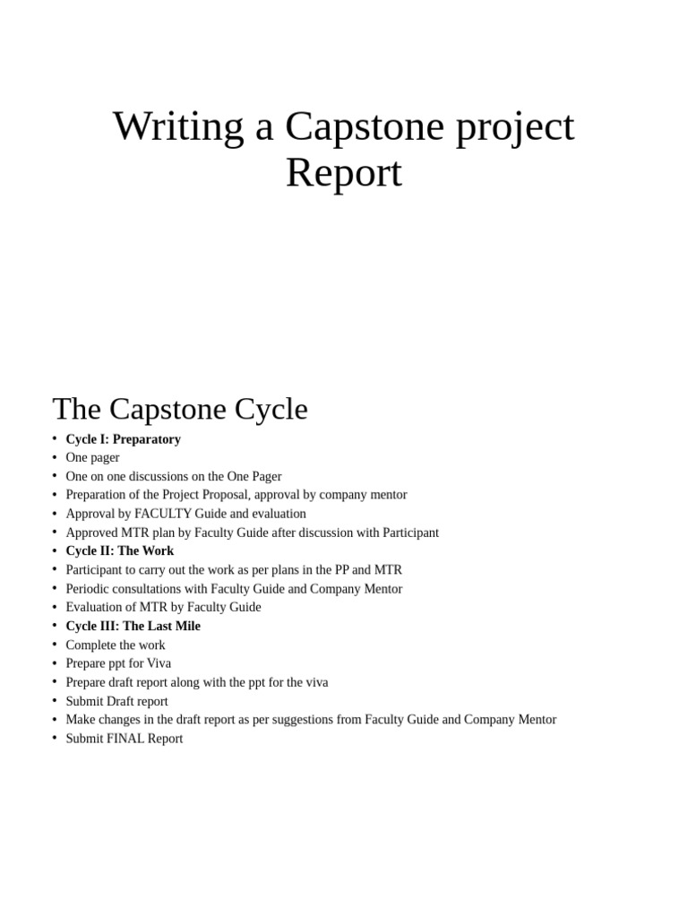 How To Write A Capstone Project Report | PDF | Internal Rate Of Return ...