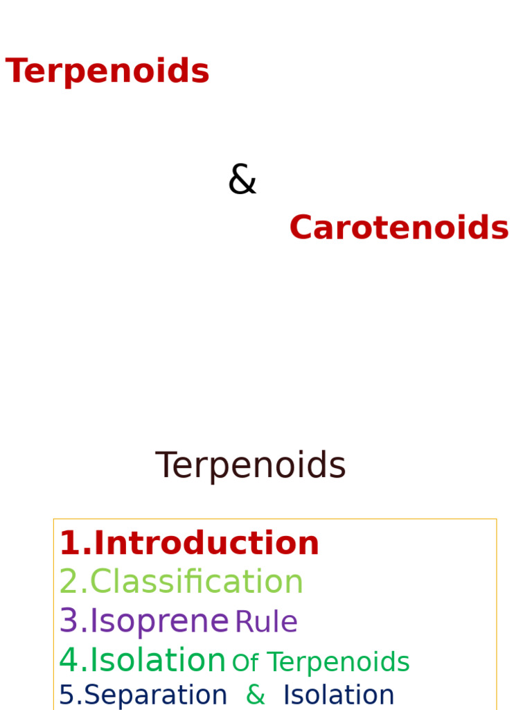 Terpenoids & Carotenoids | PDF