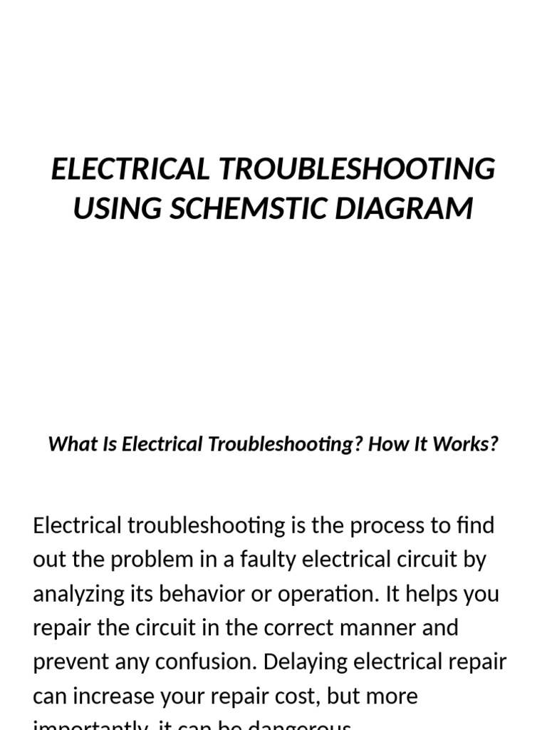 Electrical Troubleshooting Overview Pdf Troubleshooting