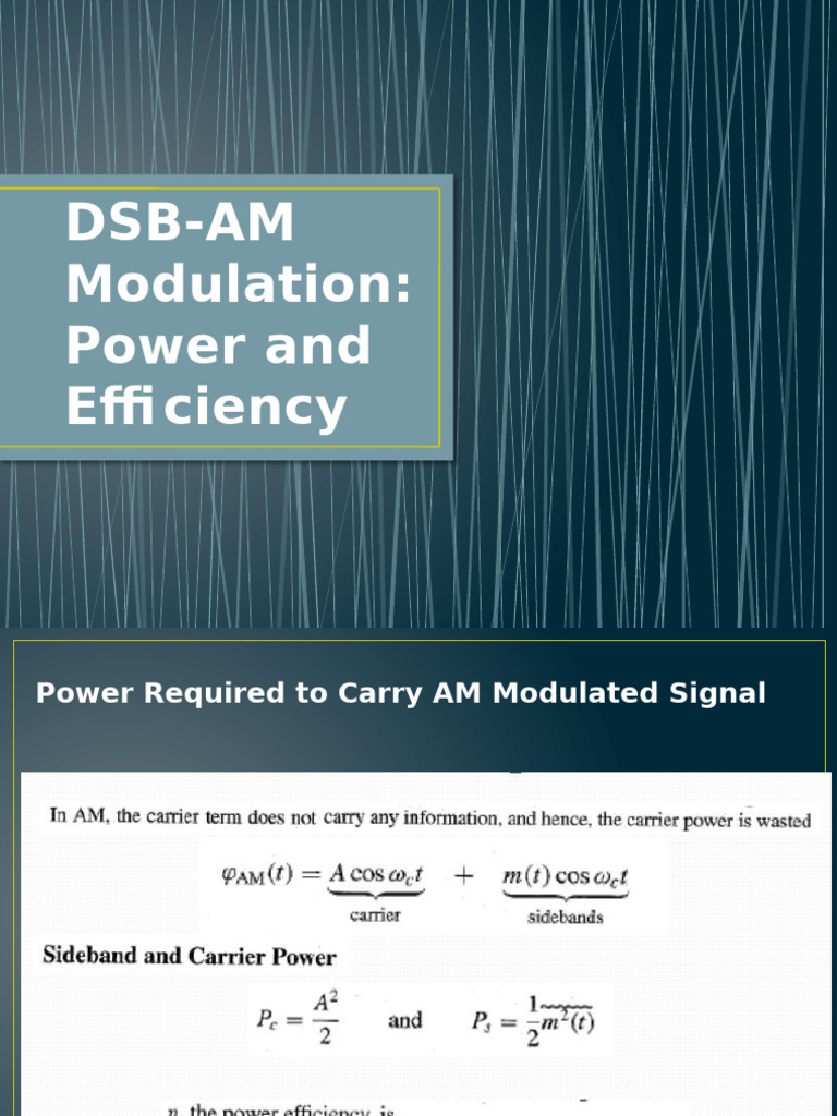 DSB-AM Modulation-Power and Efficiency | PDF DSB-AM Modulation-Power and Efficiency | PDF