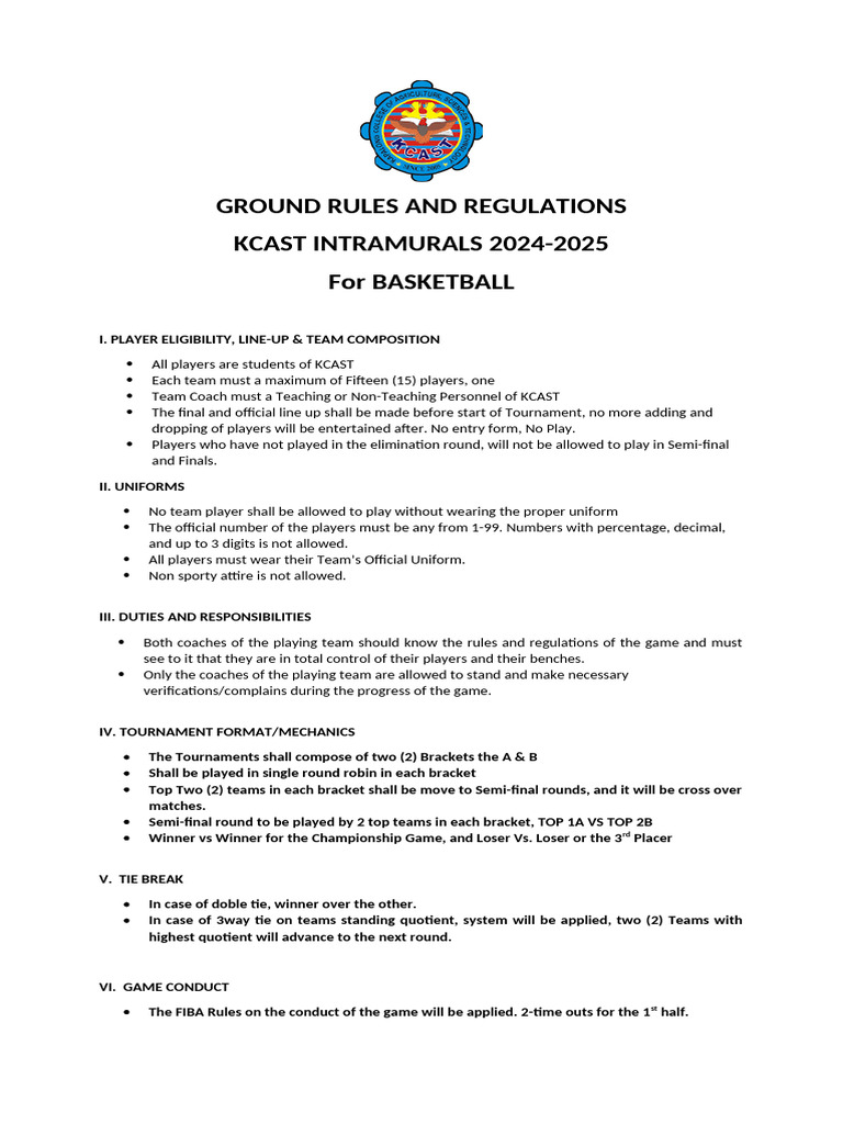 GROUND-RULES-FOR-BASKETBALL-MEN | PDF | Ball Games | Team Sports