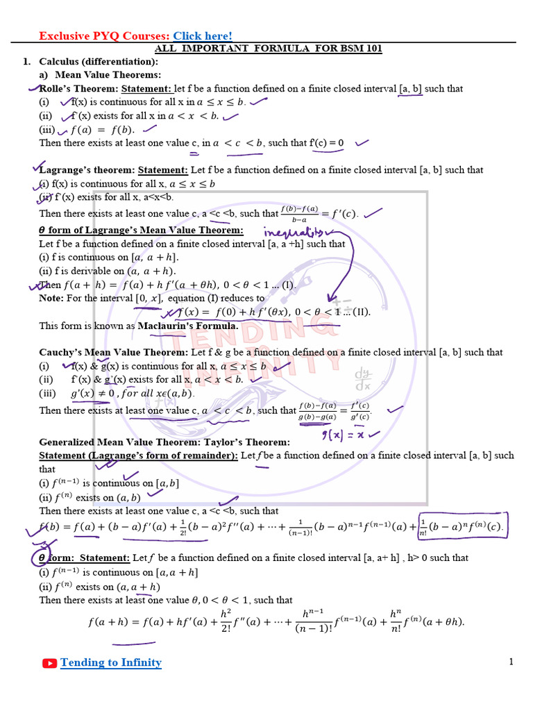 ALL IMPORTANT FORMULA of BSM 101 | PDF | Eigenvalues And Eigenvectors ...