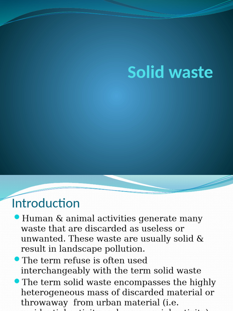 Solid Waste Management | PDF | Waste | Waste Management