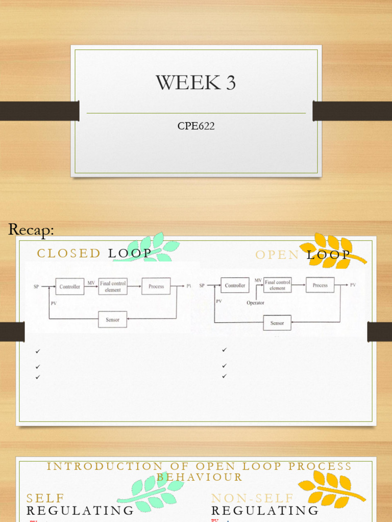 WEEK 3_Recap_Introduction of Open Loop Process Behaviour_Tangent Method | PDF