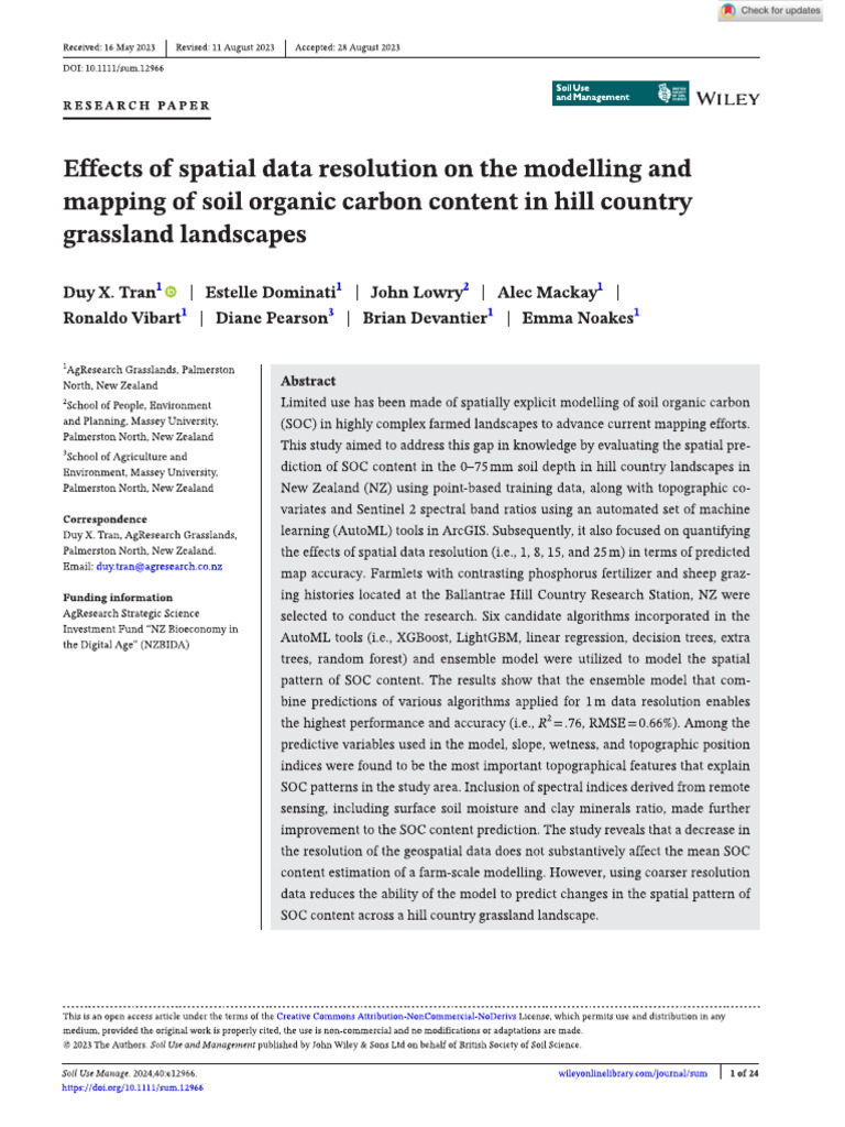 Effects of Spatial Data Resolution On The Modelling and | PDF