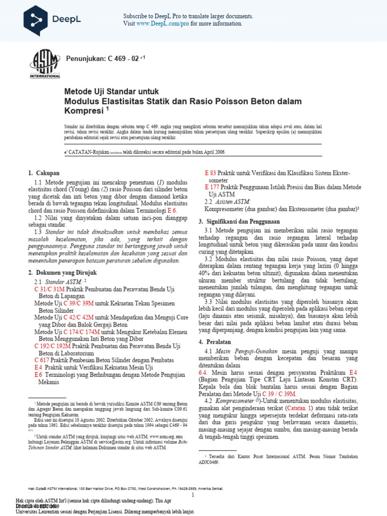C469 - Modulus Elastisitas Dan Poison Ratio Id | PDF