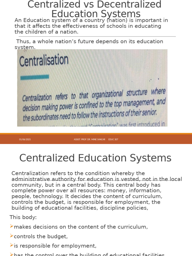 Centralized and Decentralized Education Systems | PDF | Decentralization