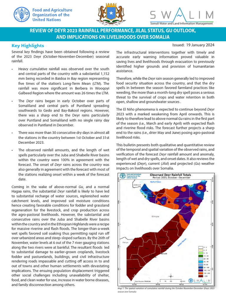 Deyr - 2023 - Rainfall - Review - and - Impacts On - Livelihood - 0 ...