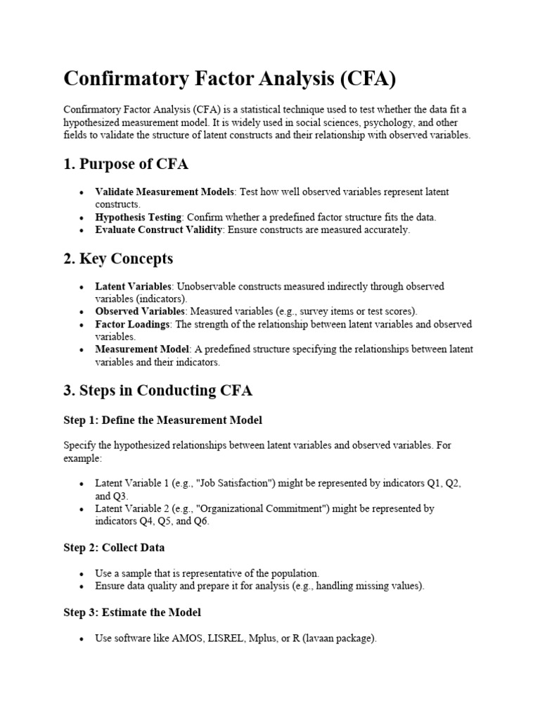 STAT201-Lecture 6-Confirmatory Factor Analysis | PDF | Factor Analysis ...