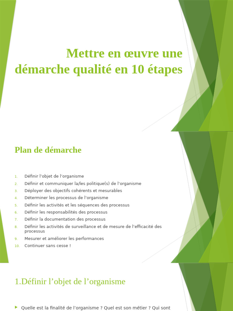 Démarche qualité en 10 étapes | PDF | Management de la qualité ...
