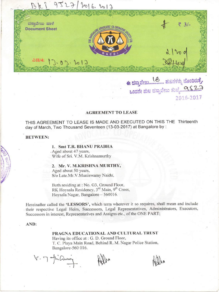 Lease Registered Deed | PDF