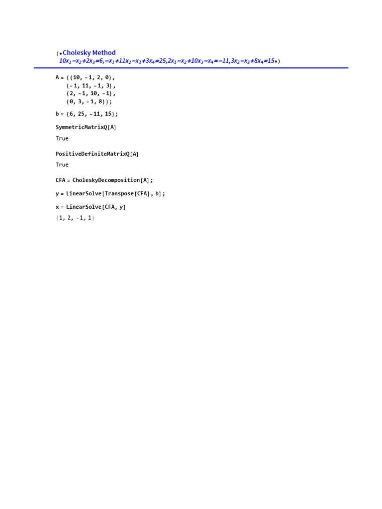 Cholesky Method (1) | PDF