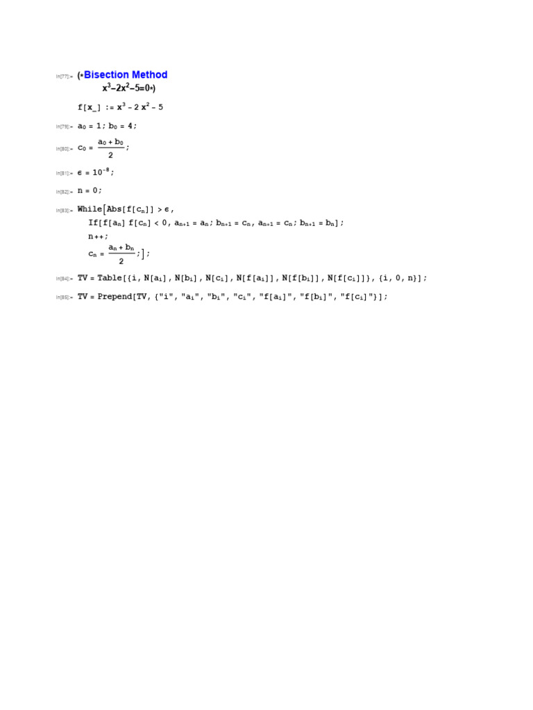 Bisection Method for Root Finding | PDF