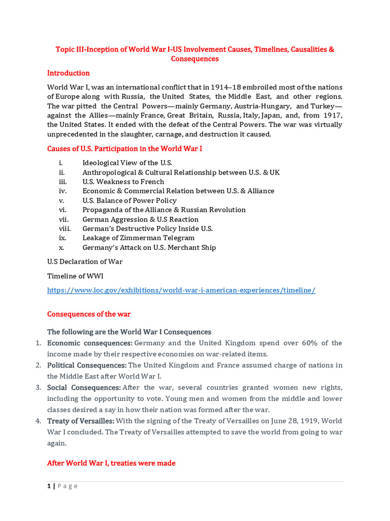Topic III-Inception, Causes, Action, Timelines & Causalities | PDF ...