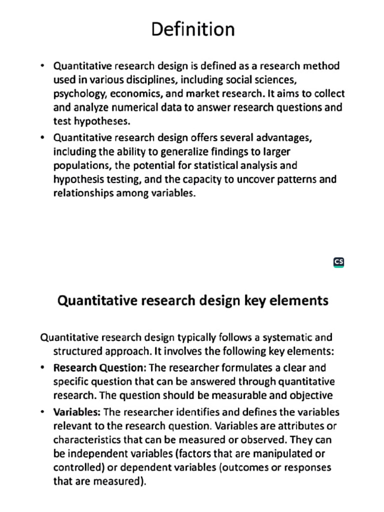 Quantitative research design | PDF