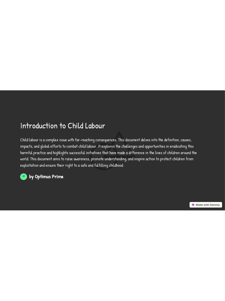 Introduction To Child Labour | PDF | Child Labour | International ...