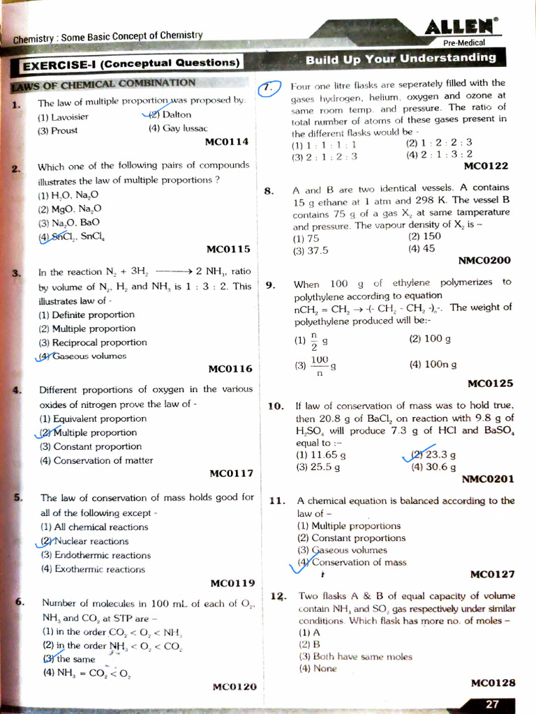 Practice Questions of Basic Mole, Stochiometry, LR and Empirical ...
