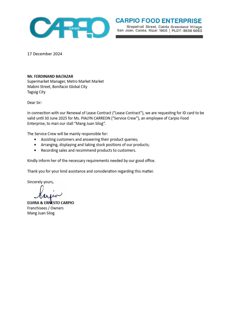 Intro Letter 2025 PIA | PDF