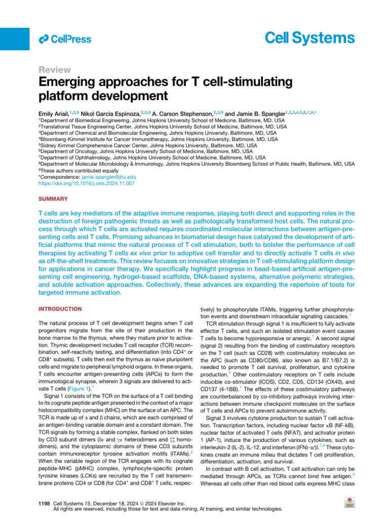 T Cell Stimulation | PDF | T Cell | T Helper Cell
