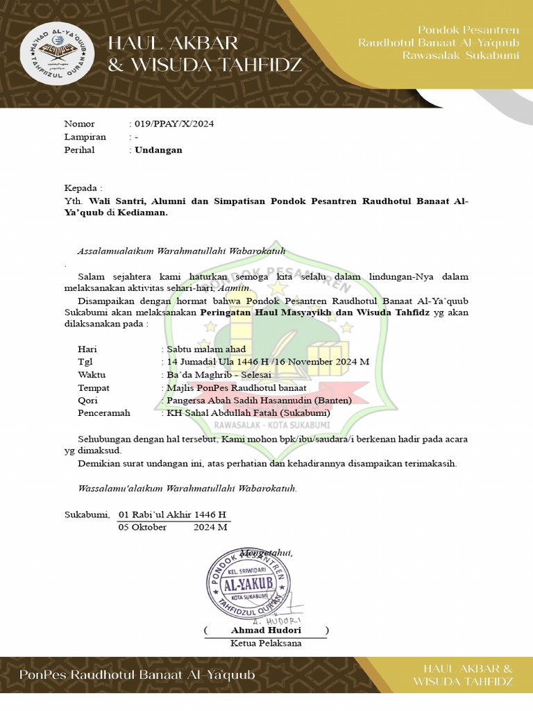 Contoh Surat Haul | PDF