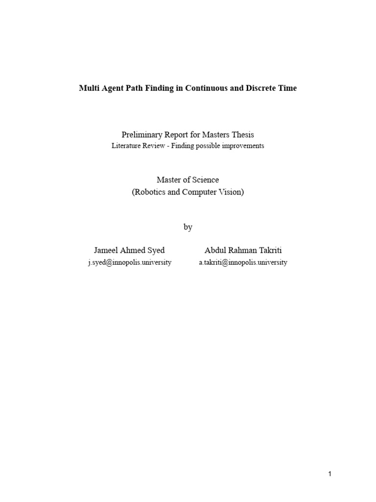 MAPF- in Continuous and Discrete Time-Priliminary-Report | PDF | Vertex ... MAPF- in Continuous and Discrete Time-Priliminary-Report | PDF | Vertex ...