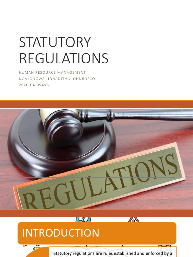 STATUTORY REGULATIONS - Joanita | PDF | Regulatory Compliance ...