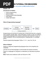Python Tkinter Tutorial | PDF | Window (Computing) | Software Development