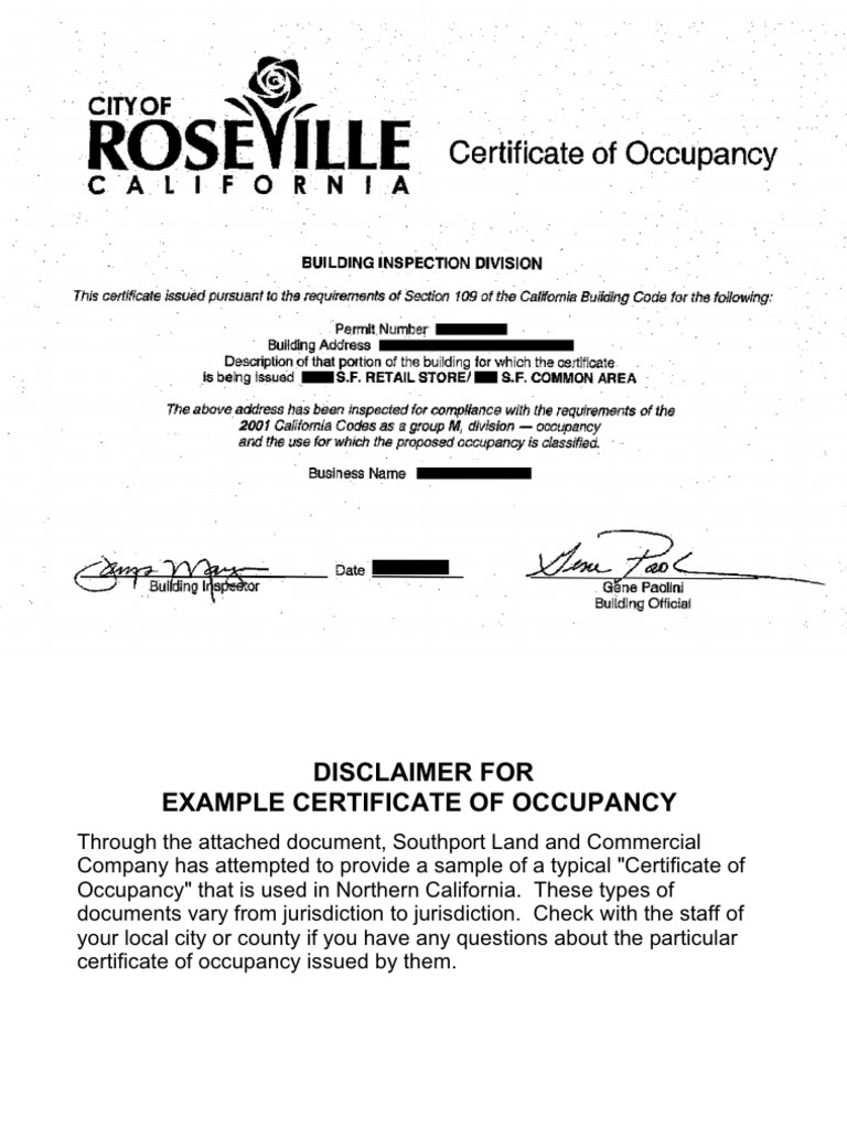 Example_Cert_of_Occupancy | PDF