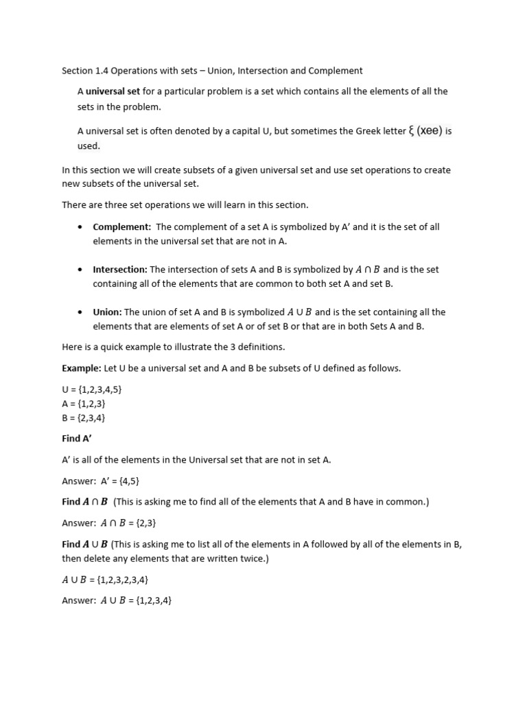 Section 1 4 Pdf Mathematics Mathematical Concepts