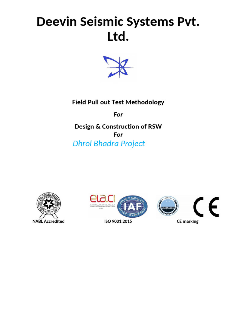 Field Pull out test sop | PDF | Friction | Materials