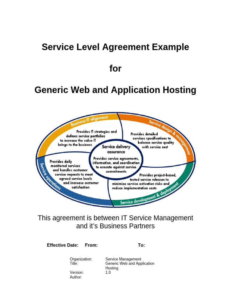 Web & App Hosting SLA Template | PDF | Server (Computing) | Service ...